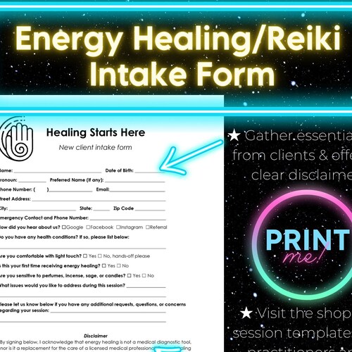 Printable Reiki Client Intake Form | Etsy