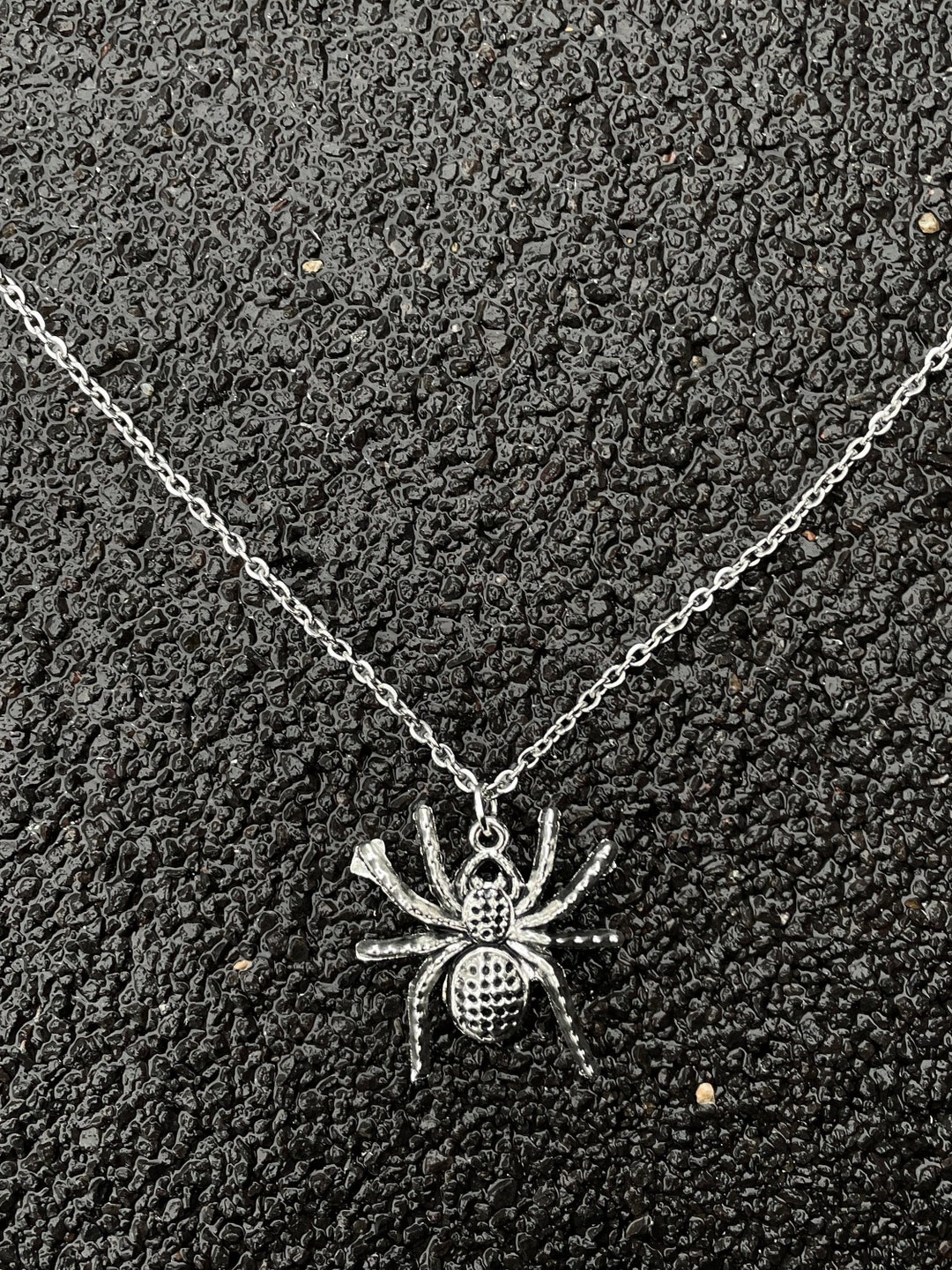 Spiderman Inspired Silver Chained Necklace - Etsy
