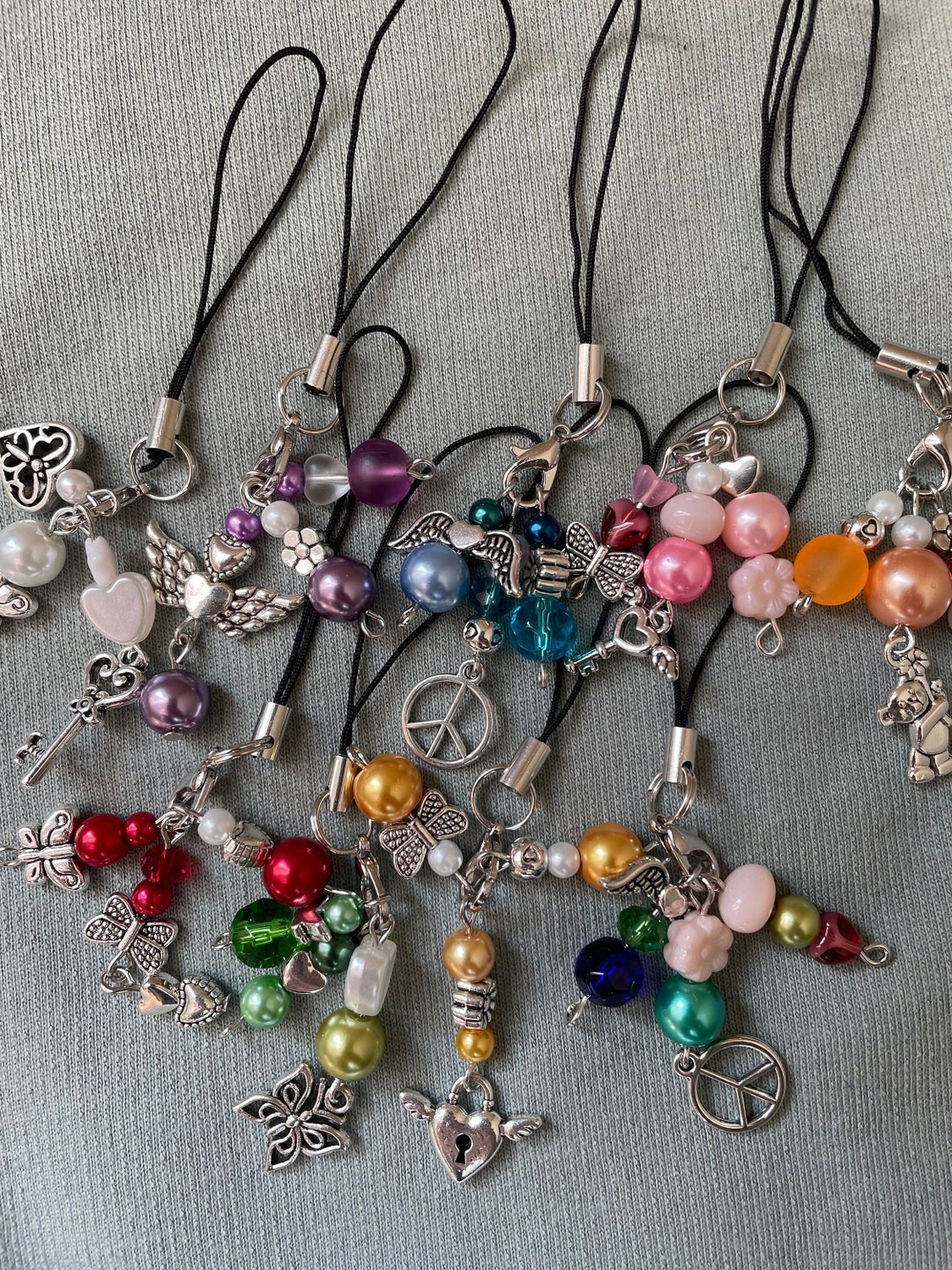 Trendy Small Beaded Phone Charms - Customizable :) - Etsy UK