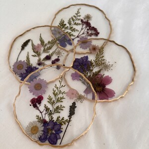 Purple Floral Coasters - Etsy