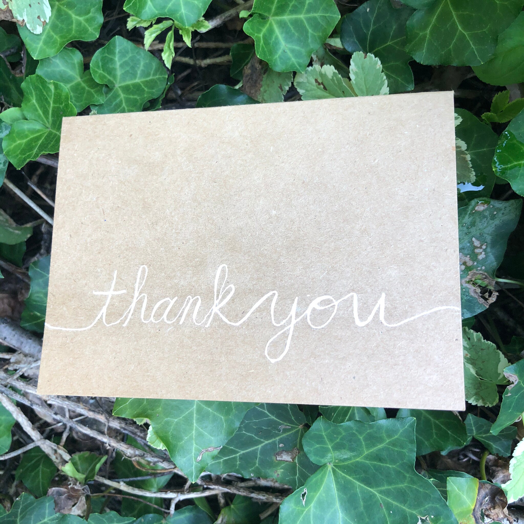 Simple Thank You Note / Handmade Personalized Thank You Card / Bulk ...