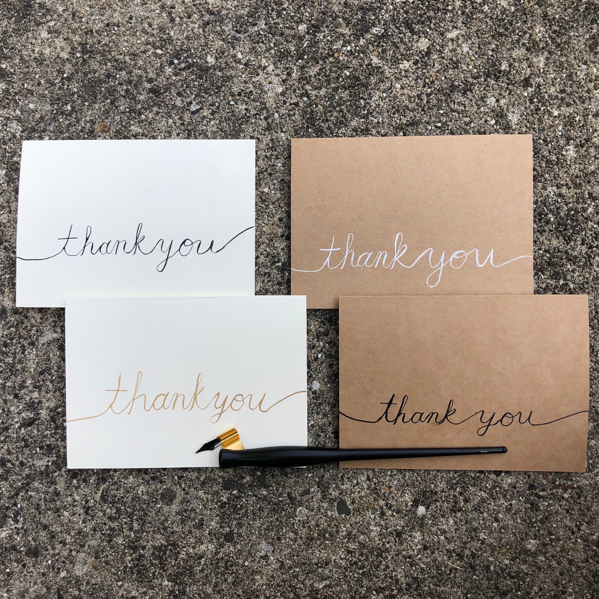 Simple Thank You Note / Handmade Personalized Thank You Card / Bulk ...