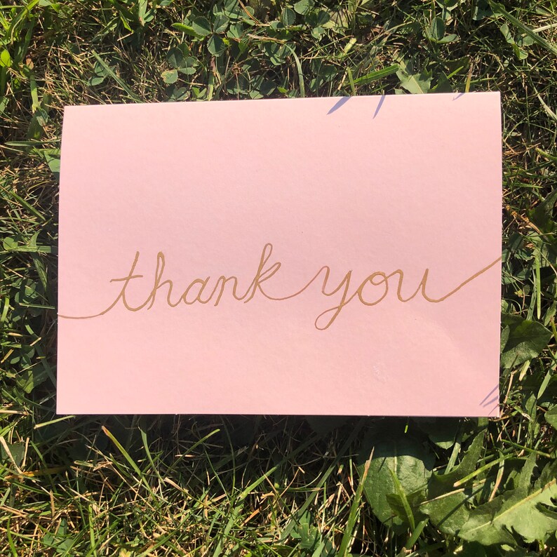 Simple Thank You Note / Handmade Personalized Thank You Card / Bulk ...