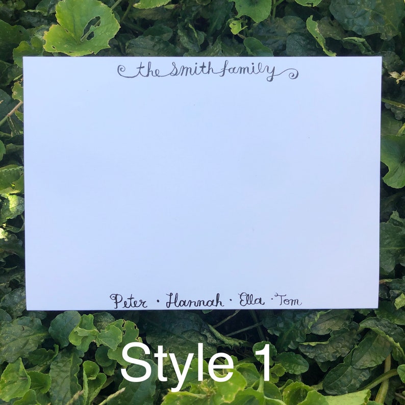 Family Note Card Custom / Personalized Family Stationary / Stationary ...