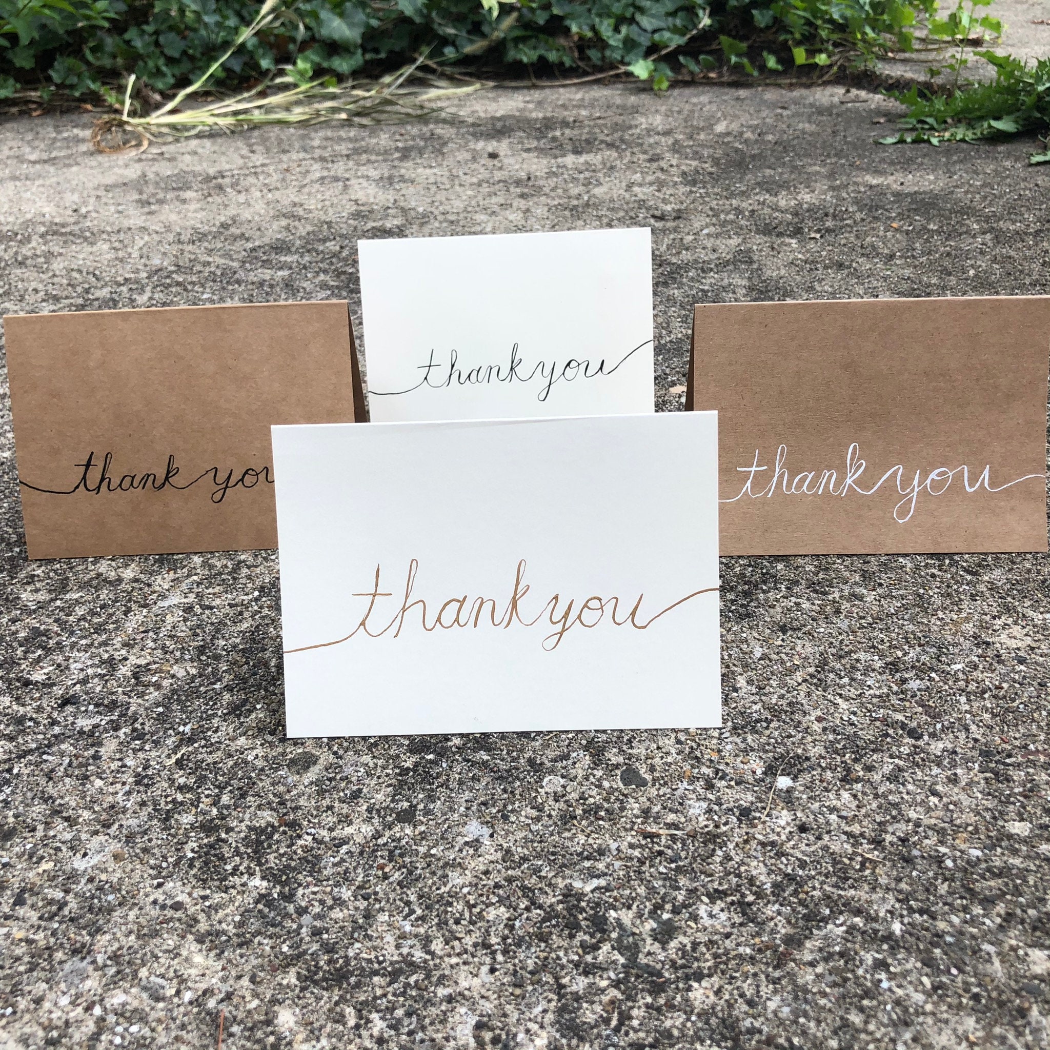Simple Thank You Note / Handmade Personalized Thank You Card / Bulk ...