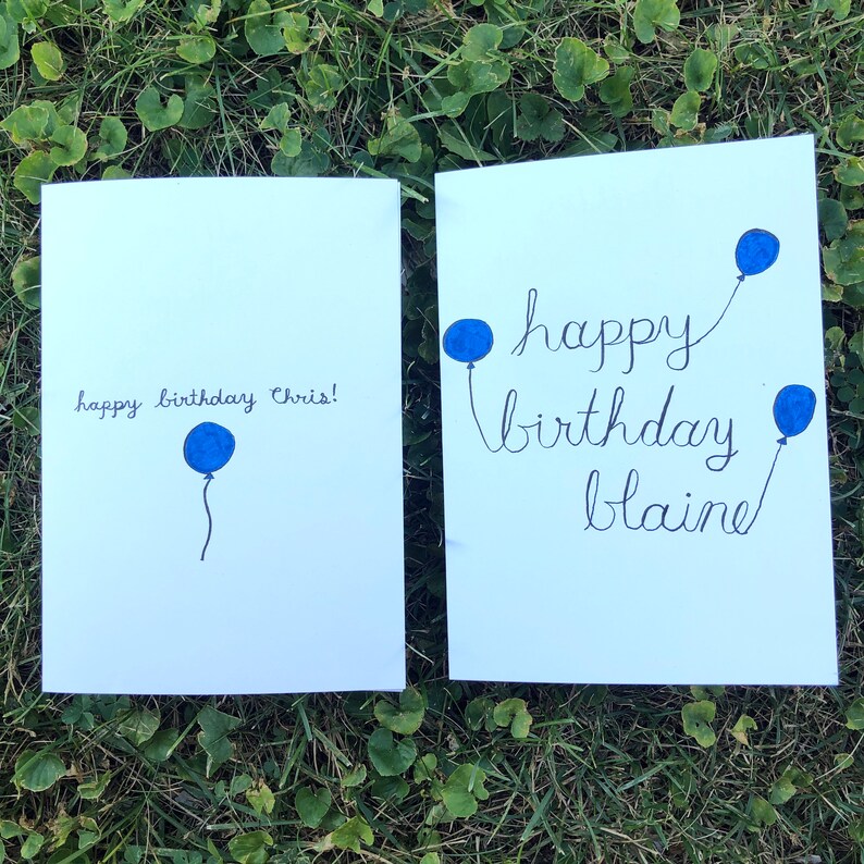 Custom Birthday Card / Handmade Happy Birthday / Simple - Etsy