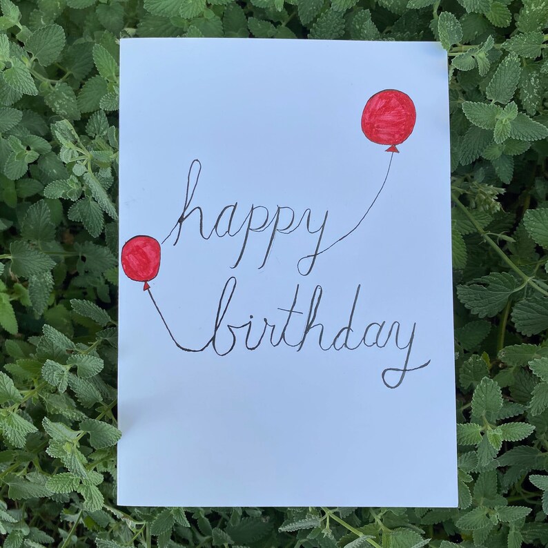 Custom Birthday Card Handmade Happy Birthday Simple Etsy custom-birthday-card-handmade-happy-birthday-simple-etsy