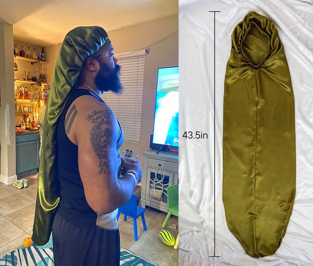 Double Layered Extra Long Braid, Twists, Dreads, Locs, Satin Bonnet ...