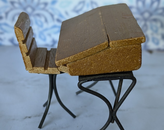 1:12 Scale School Desk and Chair/dollhouse Desk/vintage - Etsy