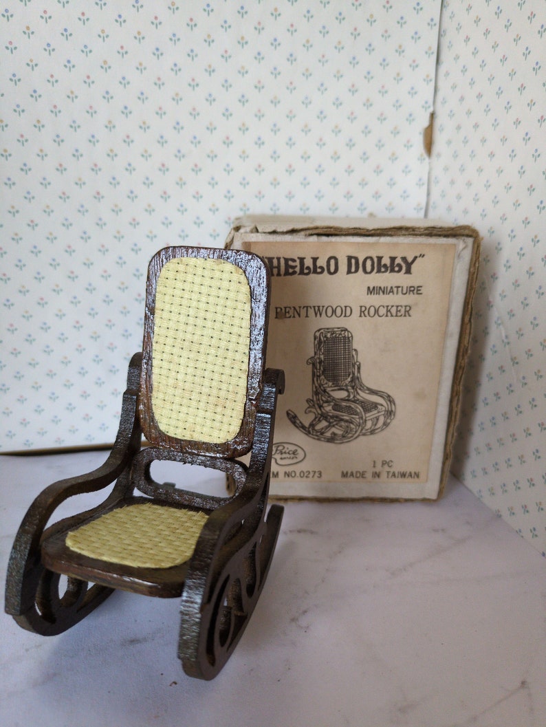 NIB Hello Dolly Bentwood Rocker Rocking Chair 1:12 Scale/kitchen/dining ...