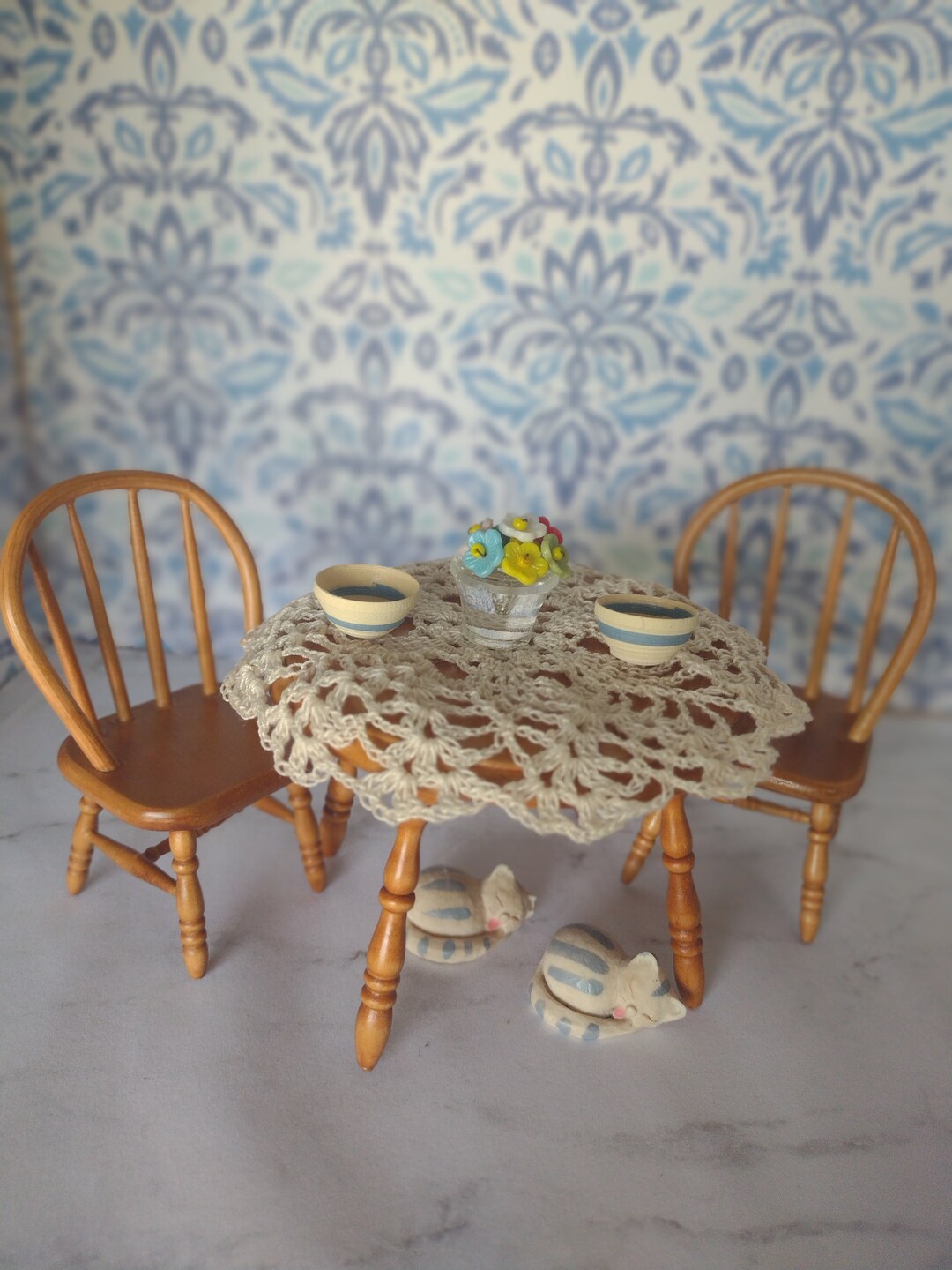 1:12 Scale Lace Table Cloth/rug/dollhouse Round Afghan - Etsy