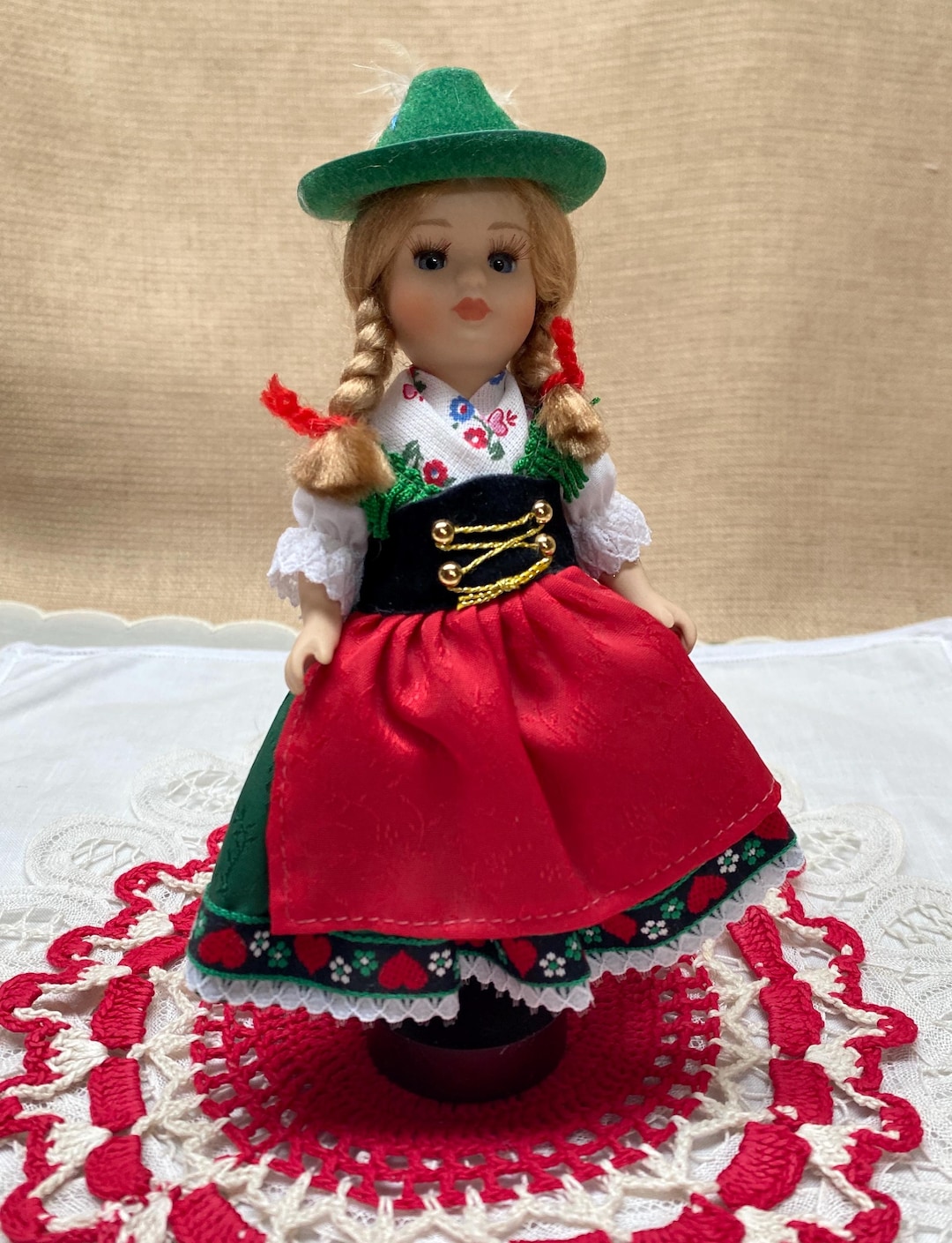 Vintage Schneider Porcelain Doll: Austrian Costume, Doll Stand #266 - Etsy