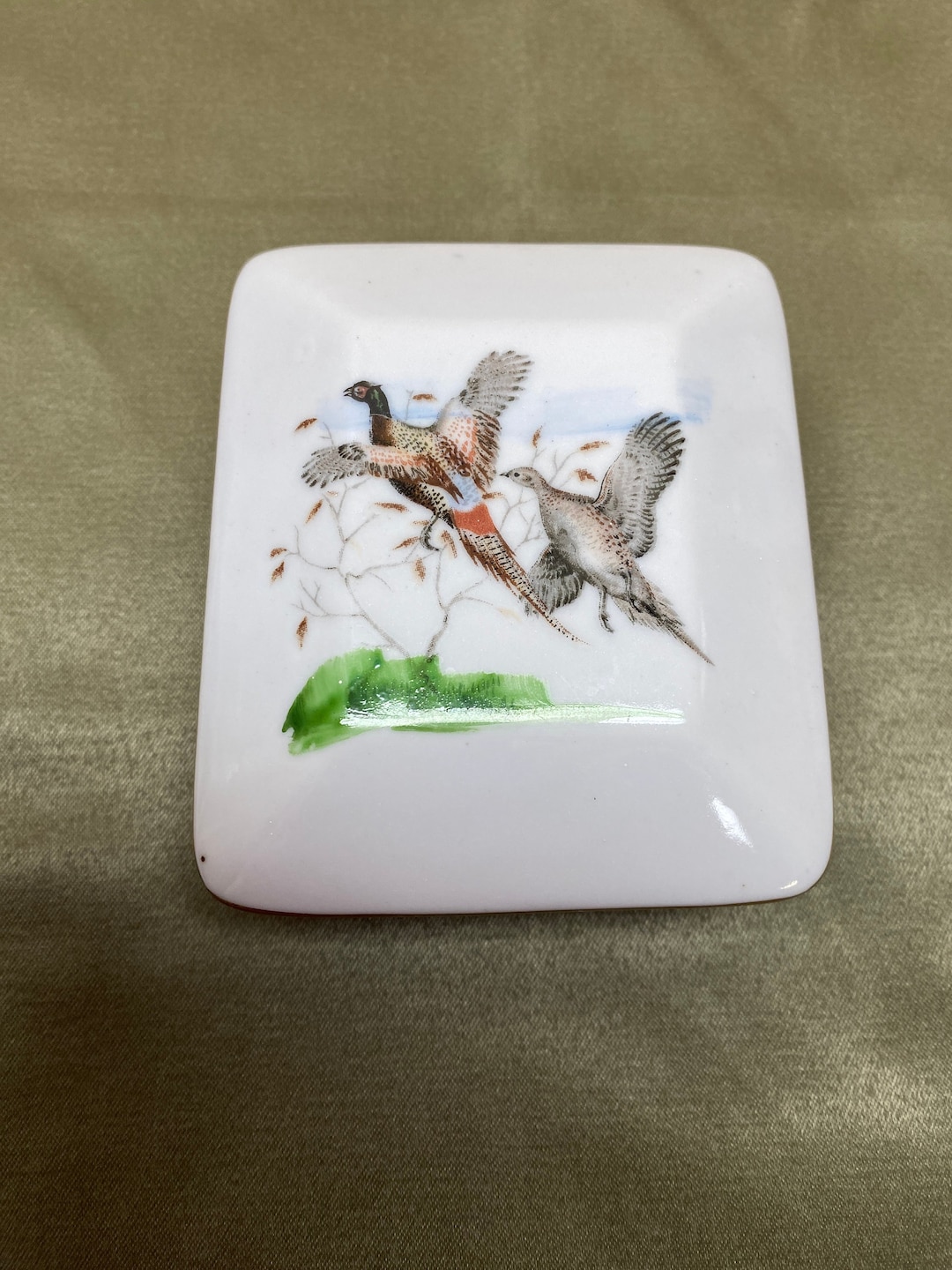 Pheasants Handpainted on Trinket Box, Vintage Lafton China Ring Box - Etsy