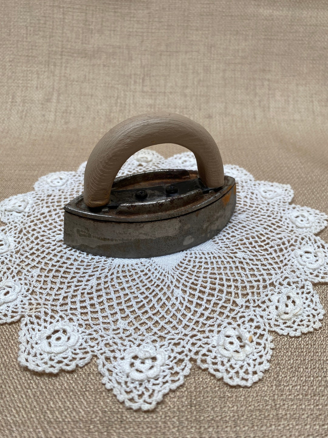 Antique Miniature SAD IRON With Painted Wood Handle - Etsy