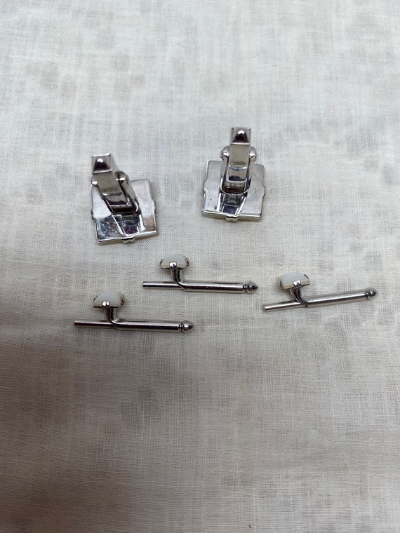 Vintage Square TUXEDO CUFF Links and Button Covers|Fo… - Gem