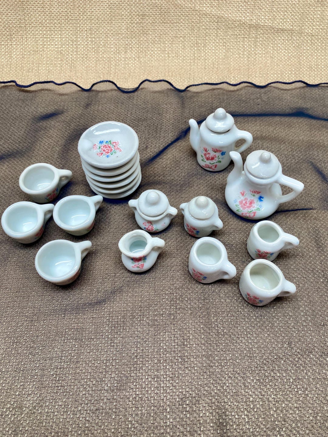 Vintage Miniature TEA Set|victorian Tea Set Doll House Tea Serving ...