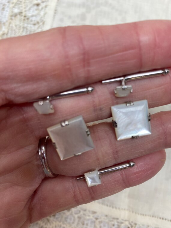 Vintage Square TUXEDO CUFF Links and Button Covers|Fo… - Gem
