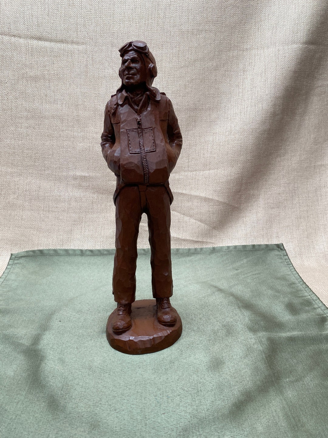 RED MILL Carved Aviator Statue Made From Composite Resin|red Mill Pilot ...