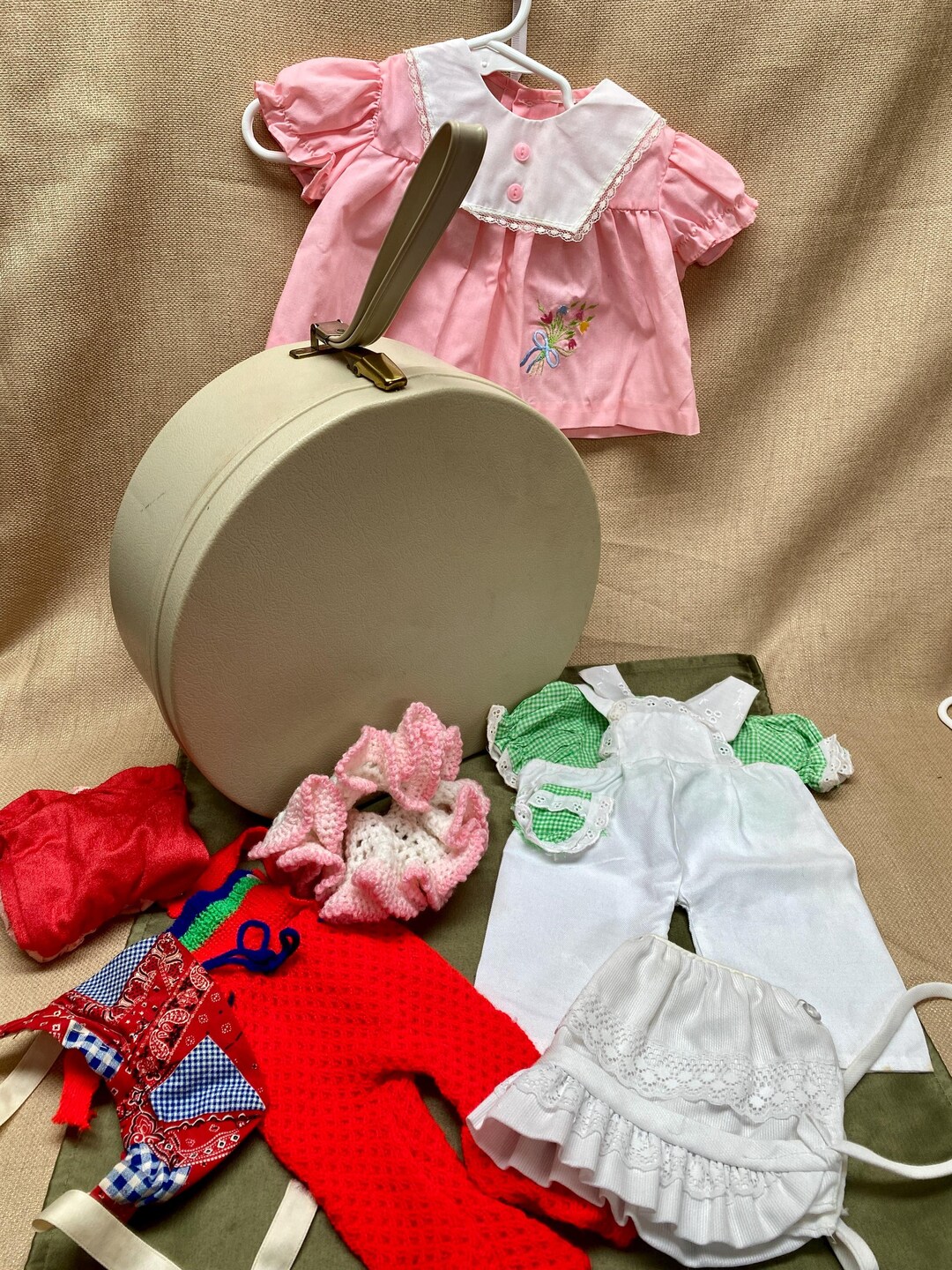 Vintage DOLL SUITCASE and Doll Clothespretend Play Stuffed Animals and ...