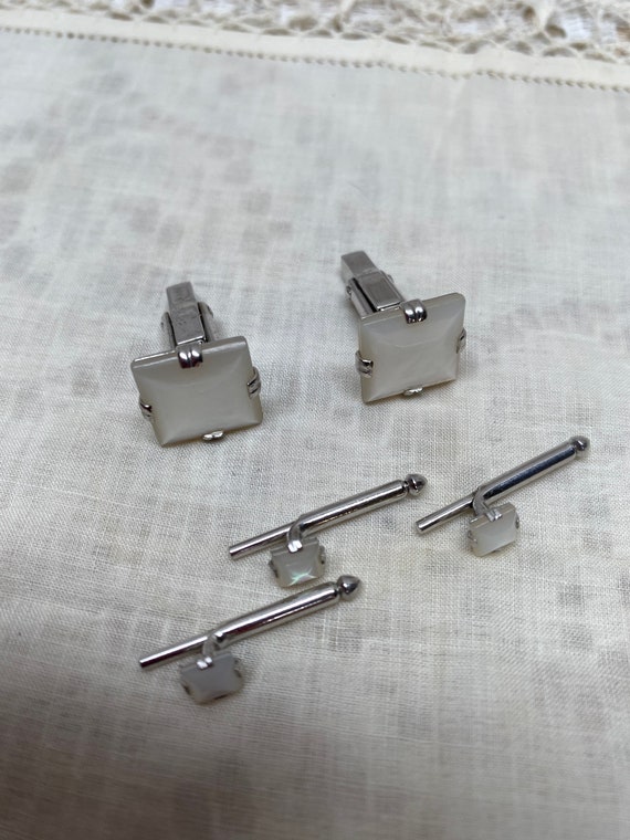 Vintage Square TUXEDO CUFF Links and Button Covers|Fo… - Gem