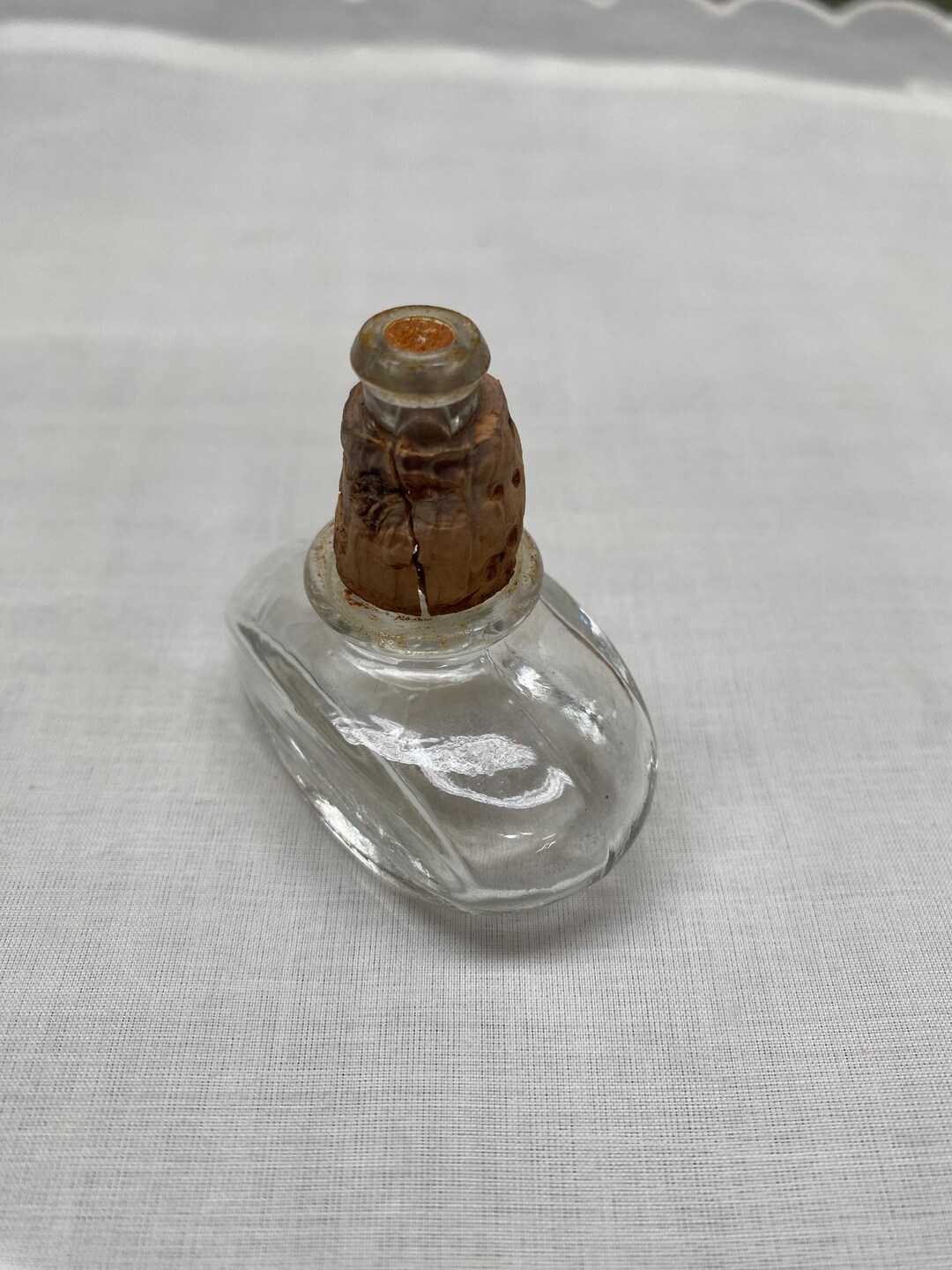 Vintage Genie Bottle Perfume Bottle: Clear Glass With Crocheted Doily ...