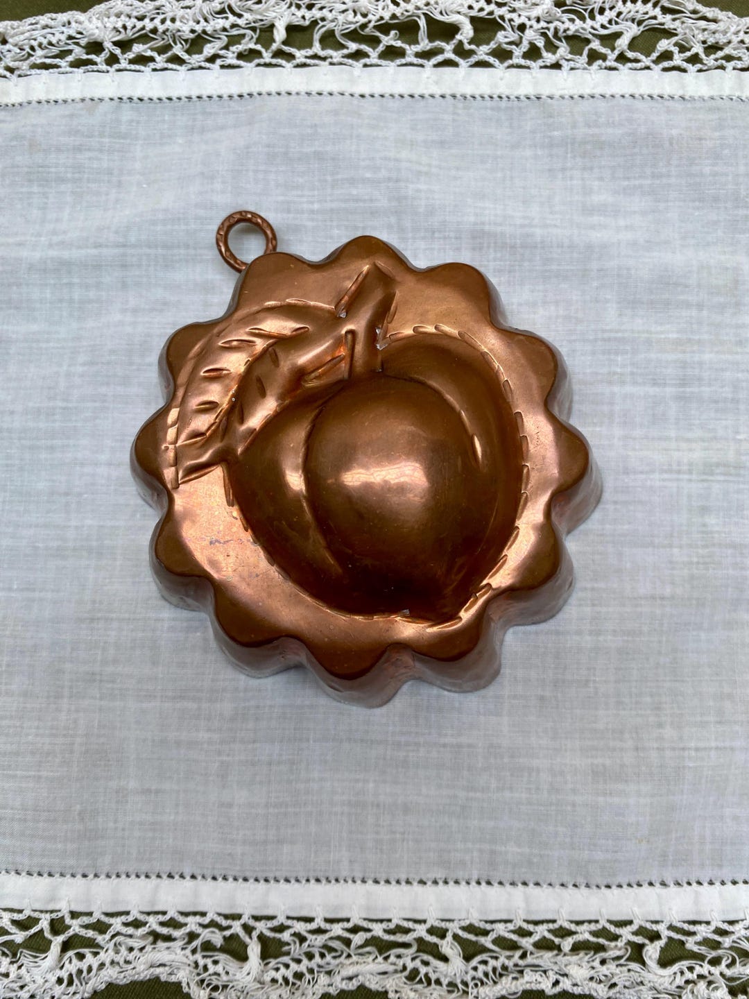 Vintage COPPER Peach Food Moldmetal Jello Moldscollectible Peach Molded ...
