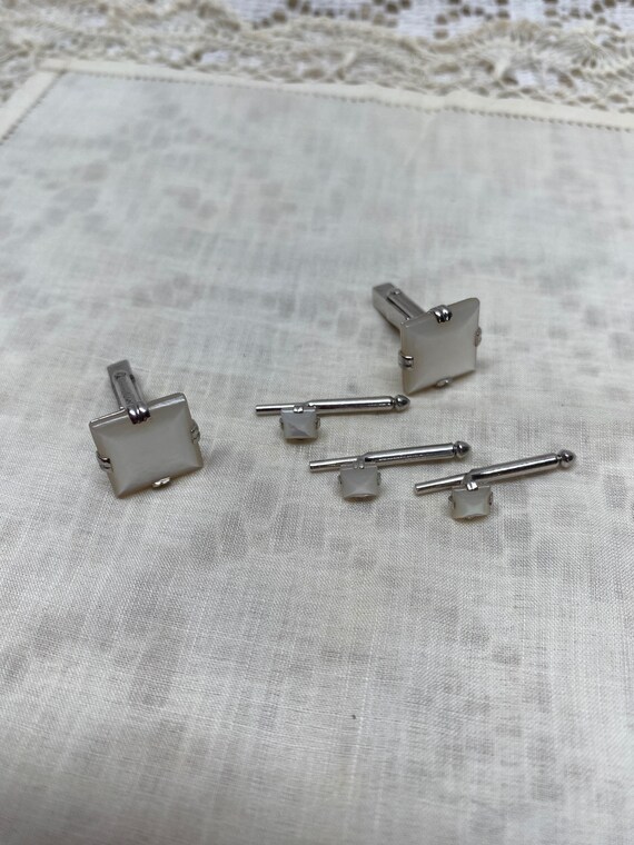 Vintage Square TUXEDO CUFF Links and Button Covers|Fo… - Gem