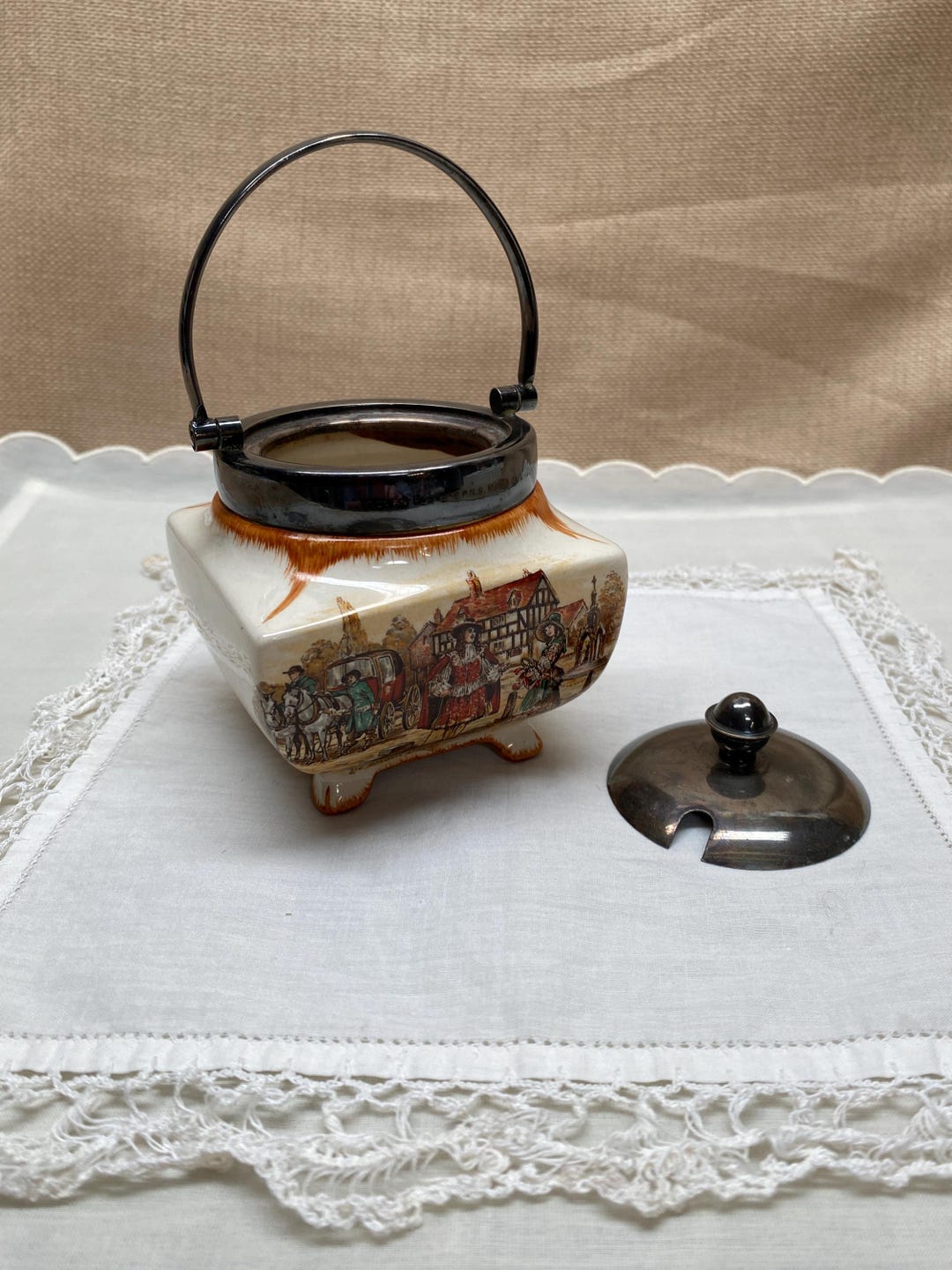 Vintage SANDLAND WARE Sugar Bowl|jams and Jellies Dish With Silverplate ...
