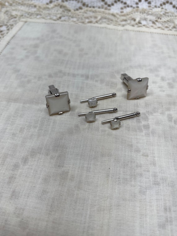 Vintage Square TUXEDO CUFF Links and Button Covers|Fo… - Gem