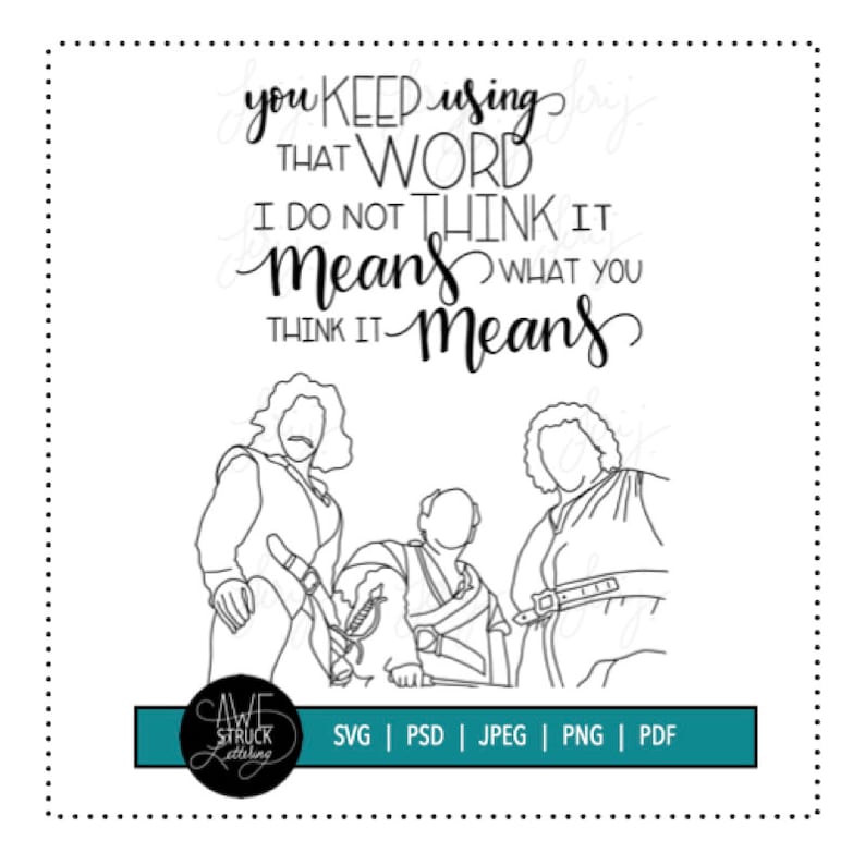 Princess Bride - (movies,tv) SVG Cut File, Svg, Handlettered Svg ...