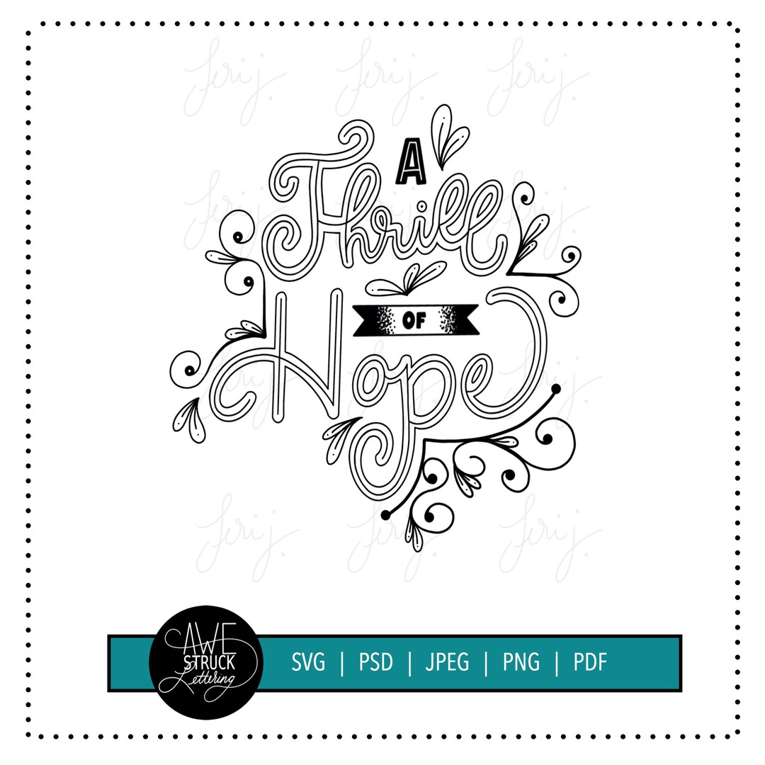 A Thrill Of Hope letras SVG Cut File, letras svg, Christmas Carol svg ...