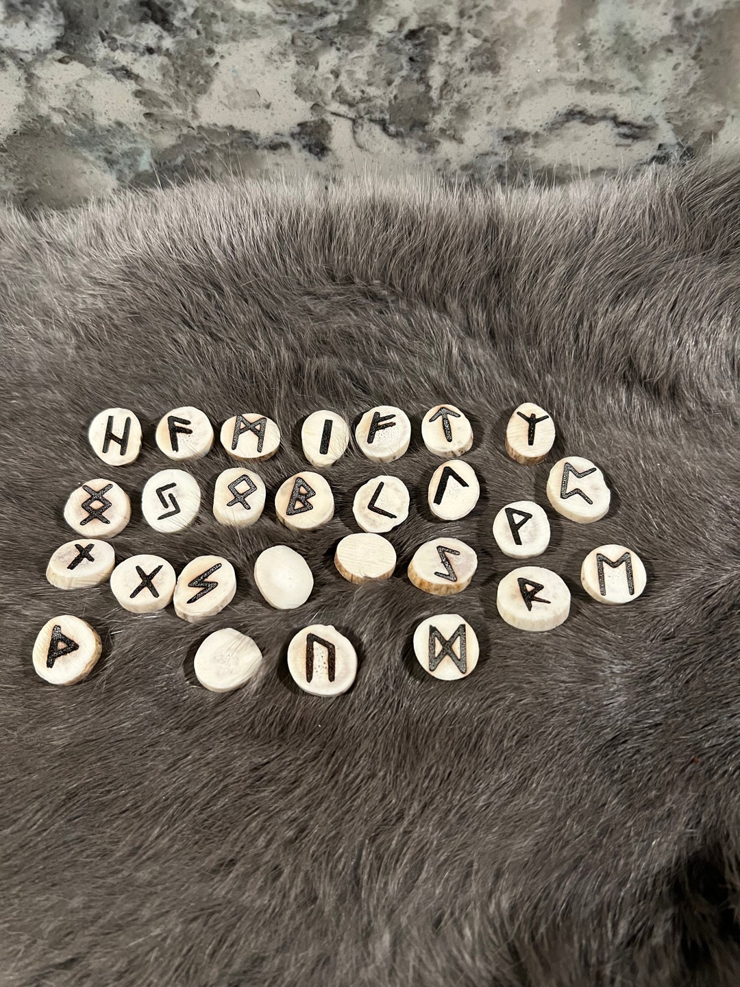 Elk Antler Rune Set Elder Futhark Rune Set Divination - Etsy