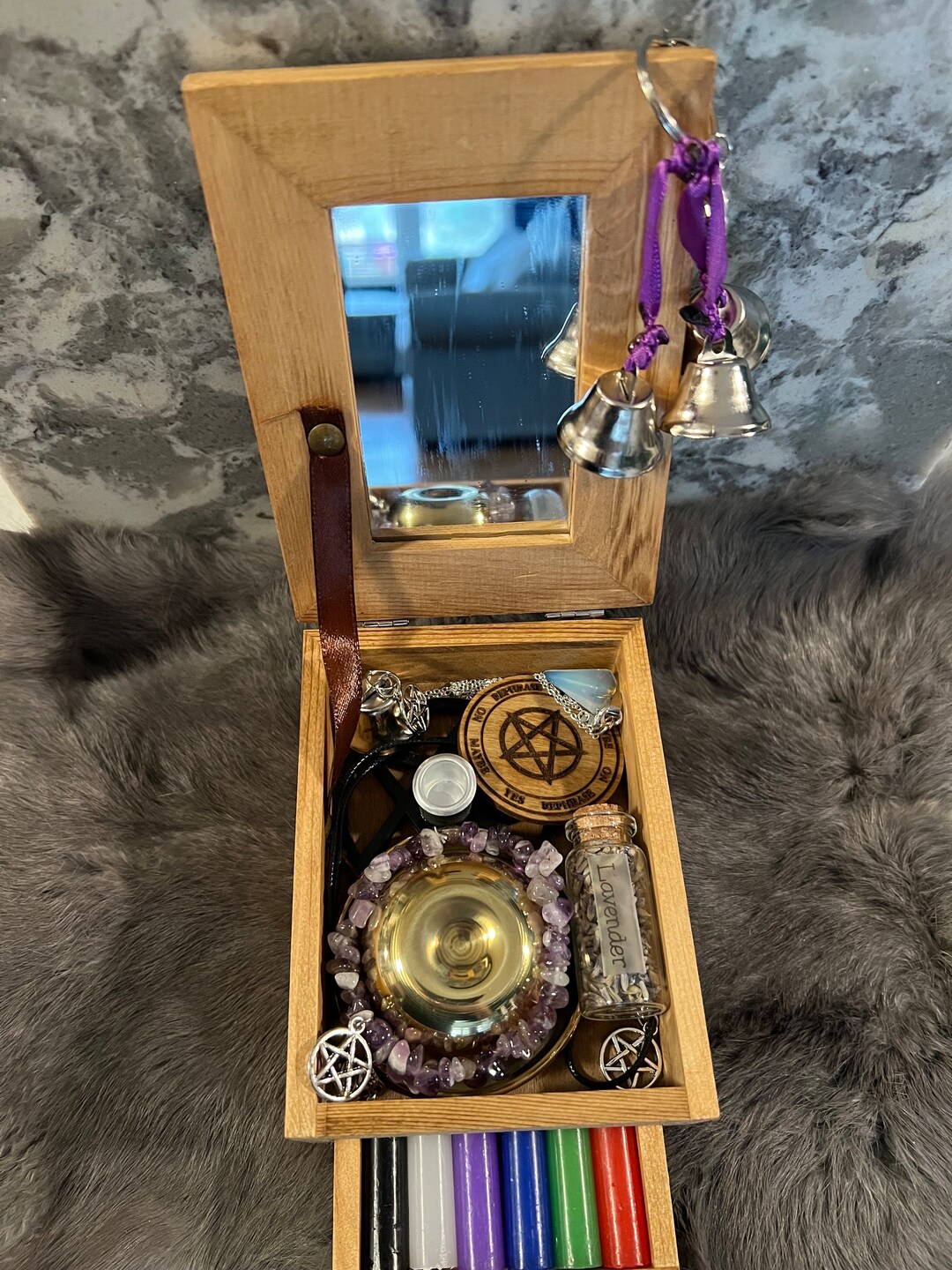 Altar Box Pentacle Altar Box Stocked Altar Box Box for Altar Wood Box ...