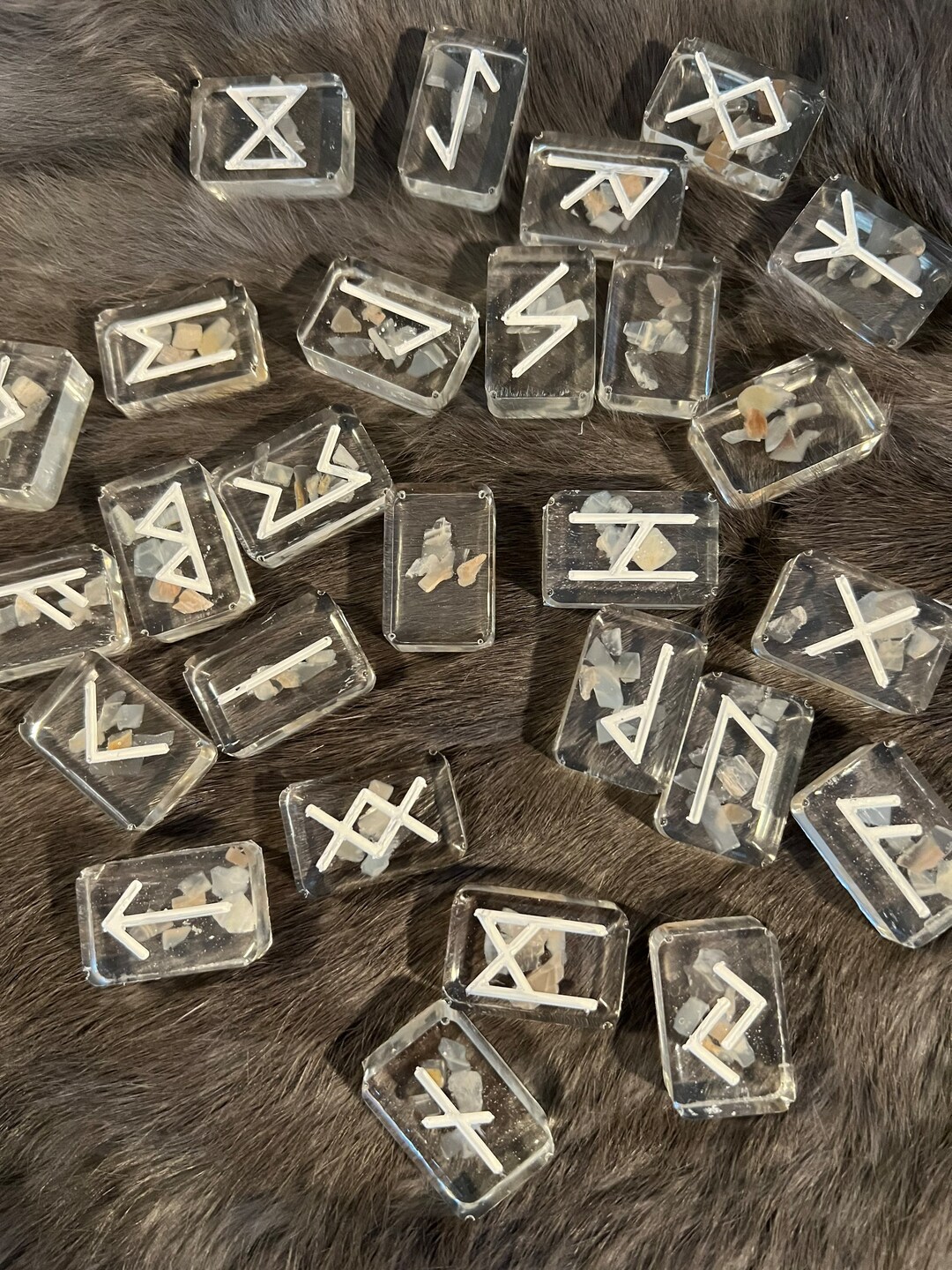 Moonstone Rune Set - Elder Futhark Rune Set - Divination Runes - Viking ...