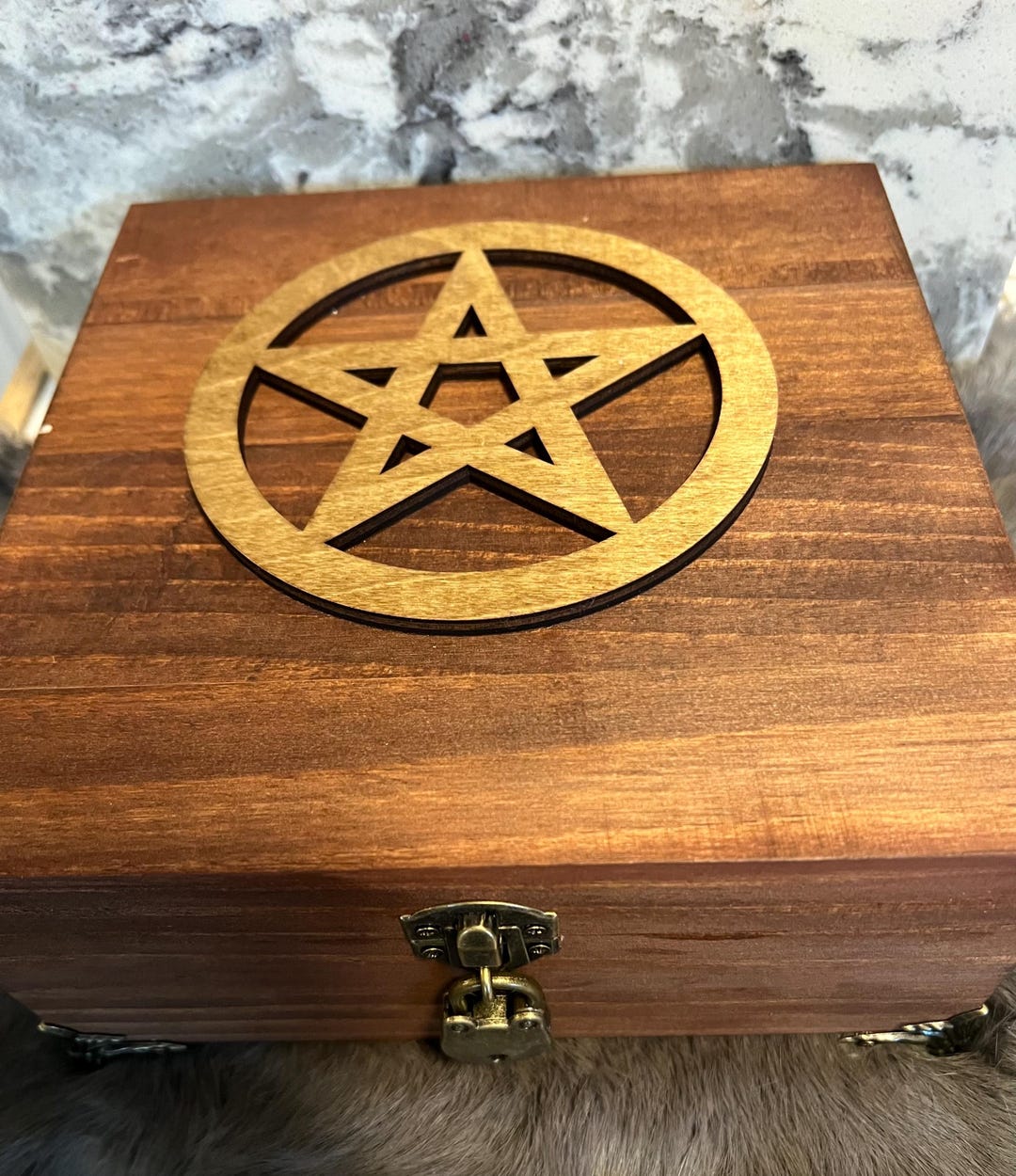 Altar Box - Pentacle Altar Box - Wood Altar Box - Box for Altar - Wood ...