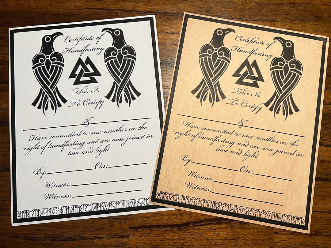 Handfasting Certificate - Printable Certificate - Handfasting - Celtic ...