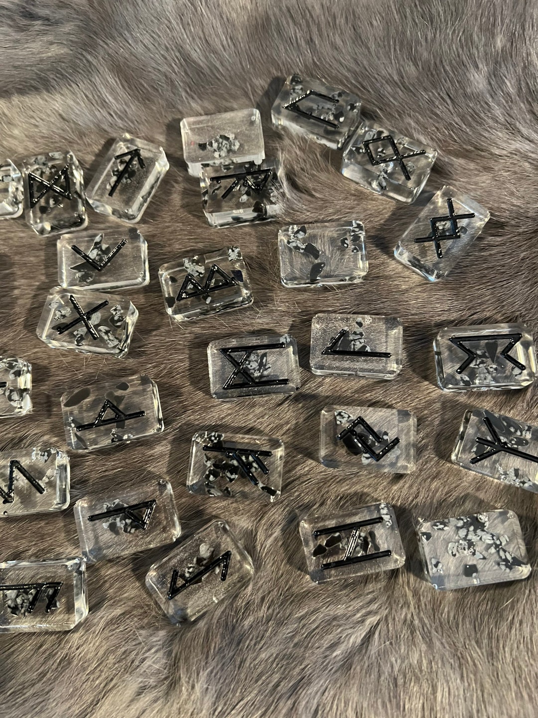 Obsidian Rune Set - Elder Futhark Rune Set - Divination Runes - Viking ...