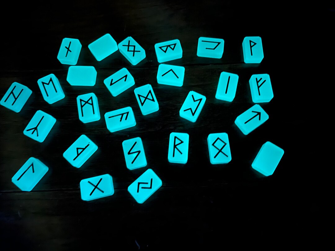 Glow in the Dark Rune Set Elder Futhark Rune Set Divination Runes ...
