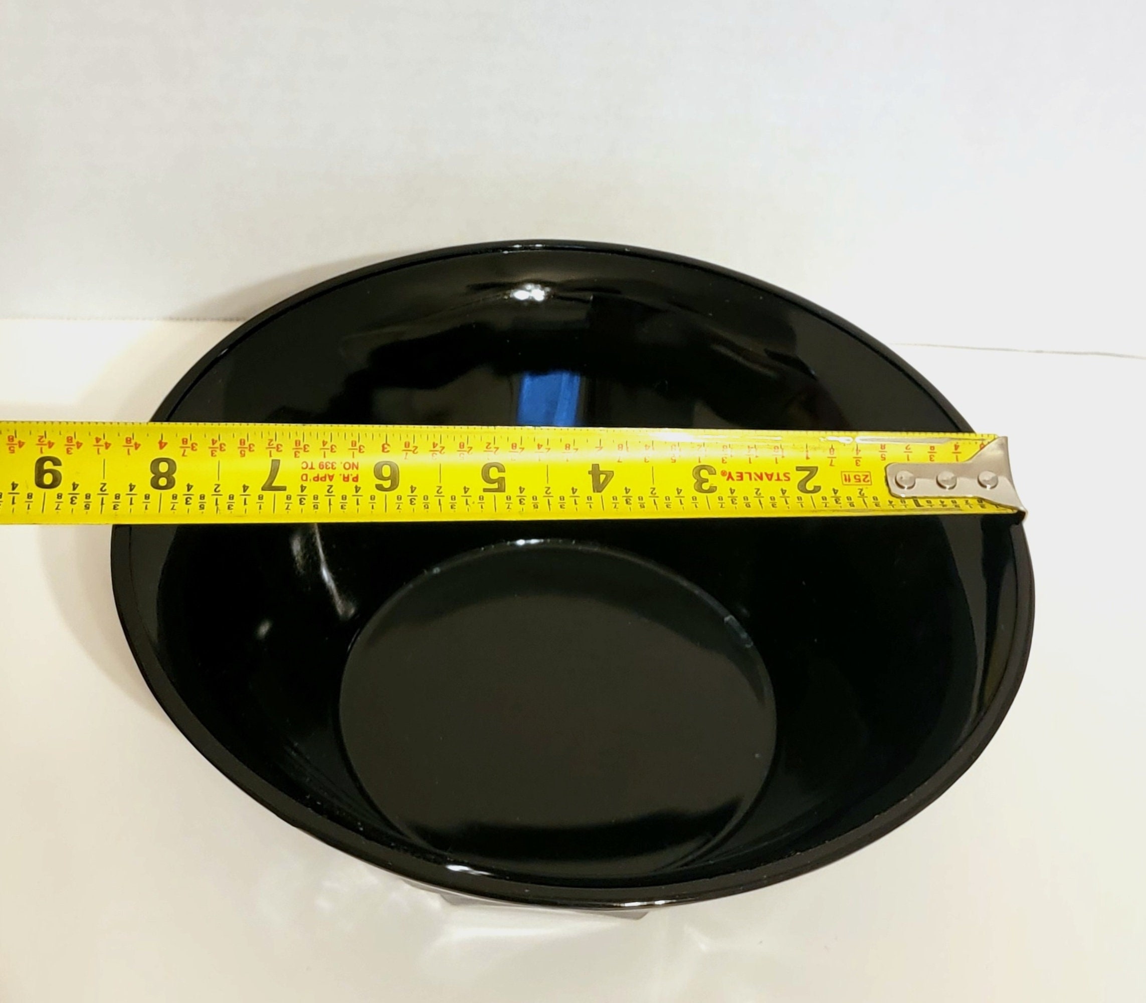 8-3/8" Indiana Glass "pyramid" Black Glass Bowl - Etsy