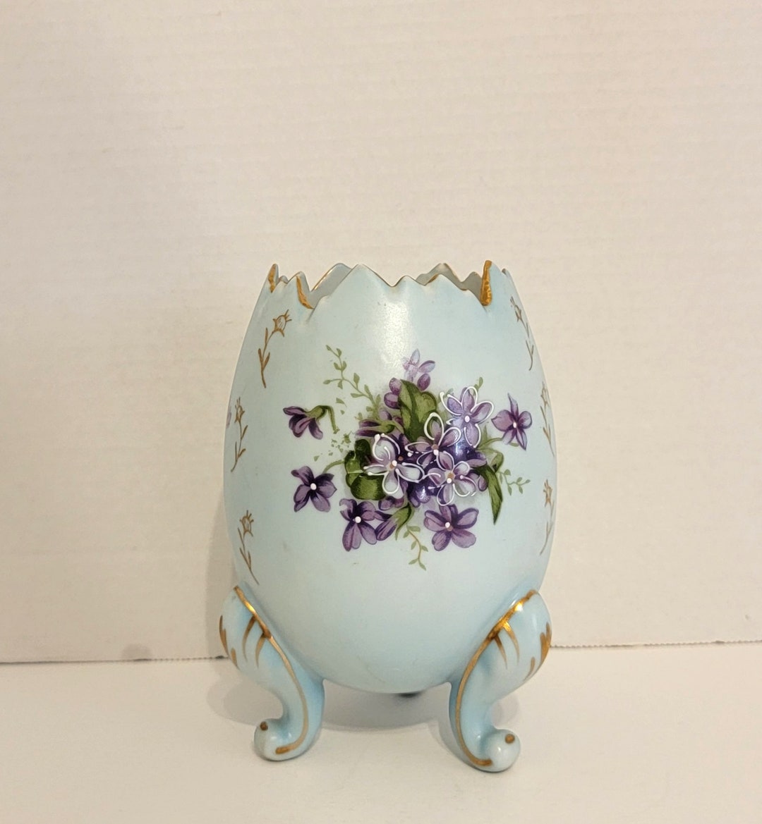 6 Vintage Japanese Cracked Egg Porcelain Footed Vase / Japan Original ...