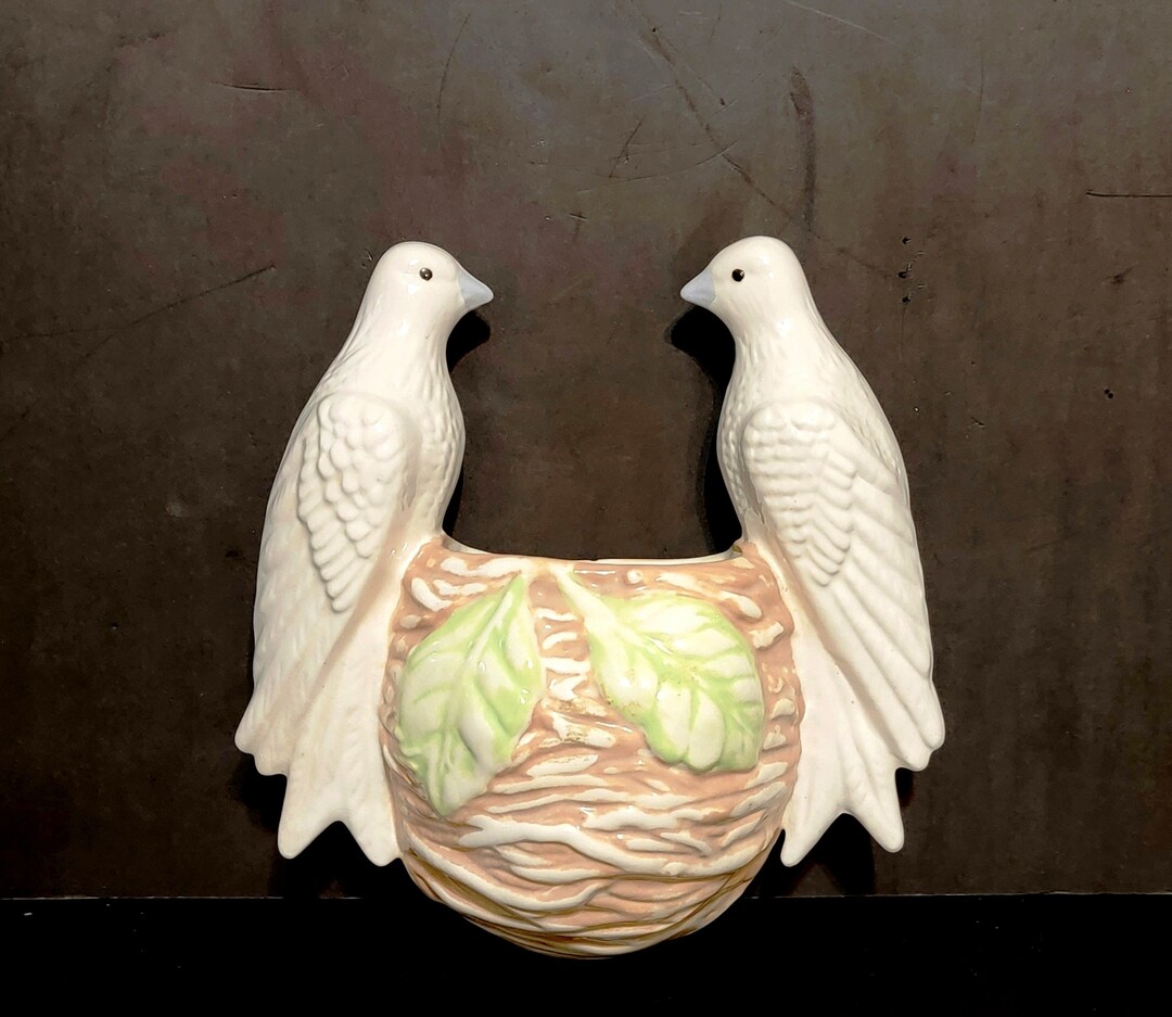 Vintage Ceramic Handmade ? Dove Wall Pocket Planter / Vase - Etsy
