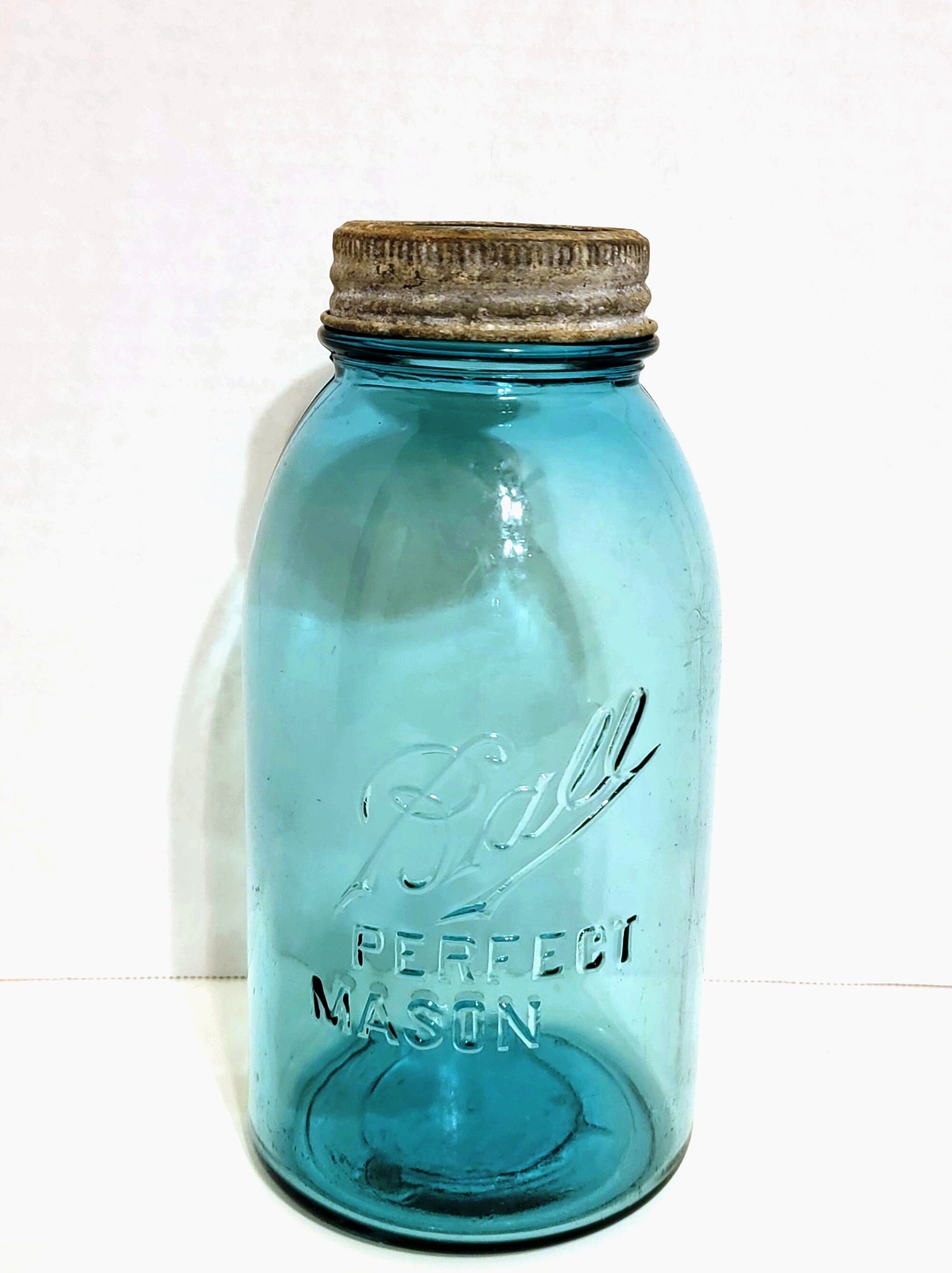 Blue Ball Perfect Mason Half-gallon Canning Jar With Zinc Lid & Glass ...