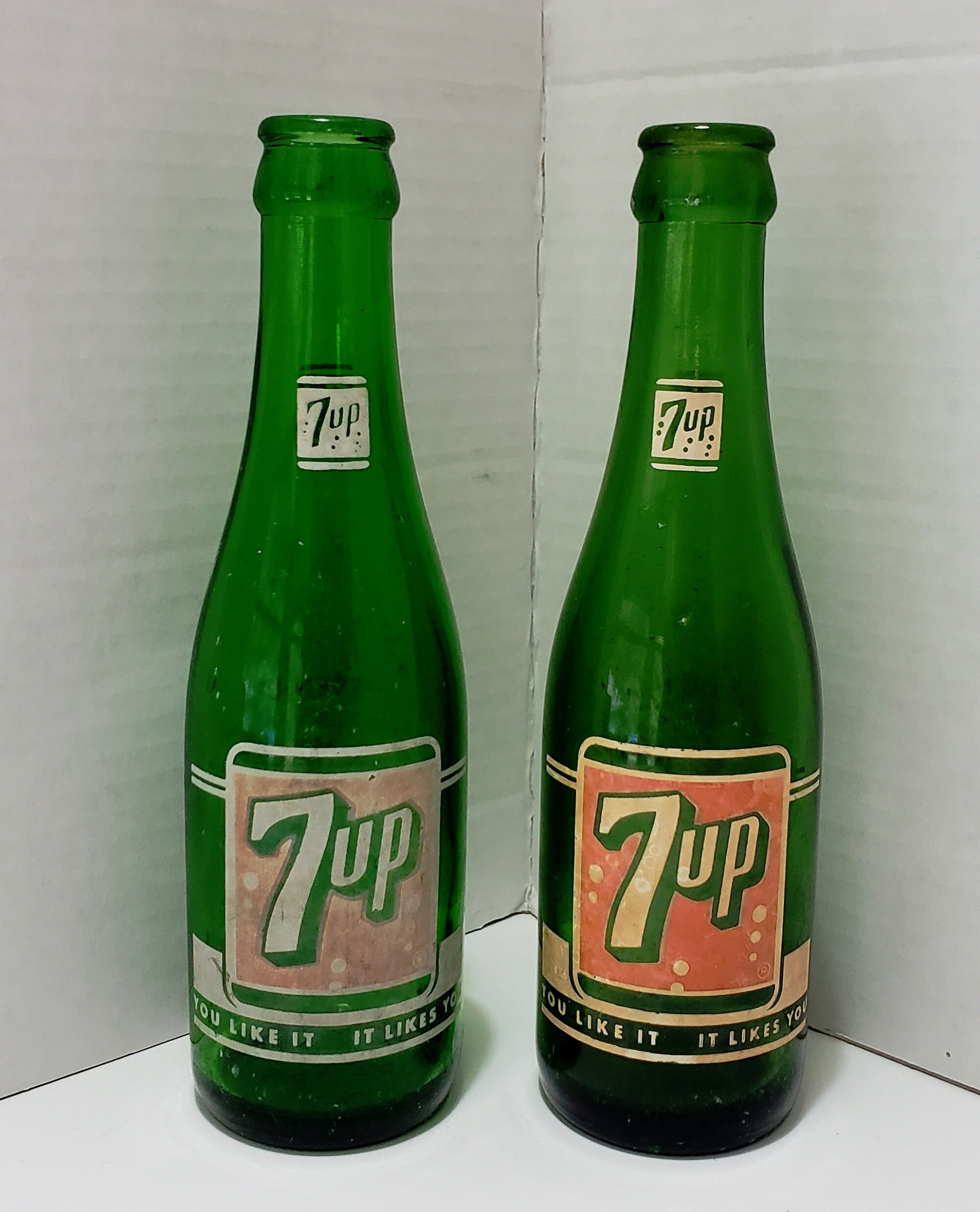 Pair of 1950's 7-up Glass 7 Oz. Soda Pop Bottles - Etsy