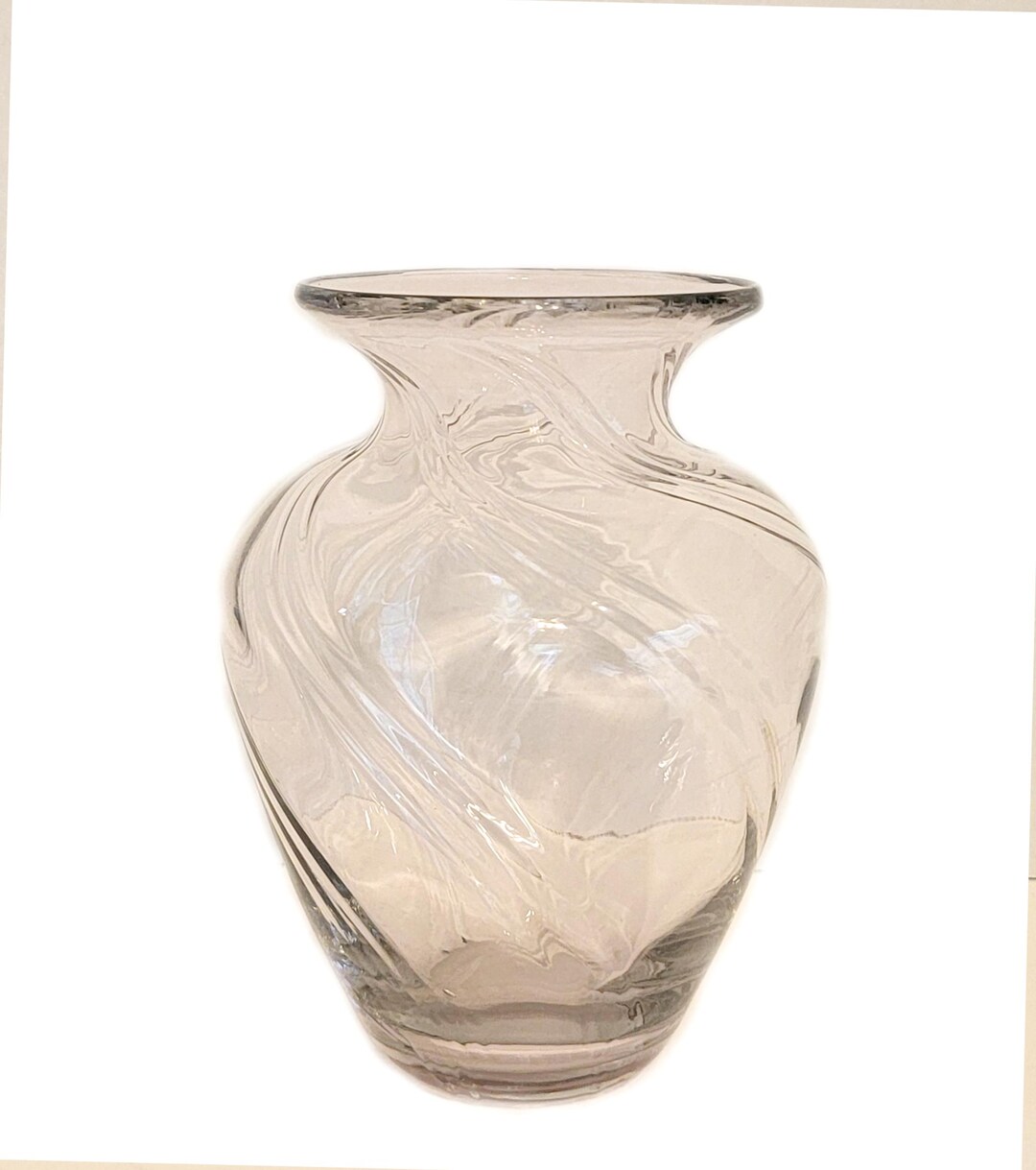 8" Light Pink Swirled Glass Flower Vase - Etsy