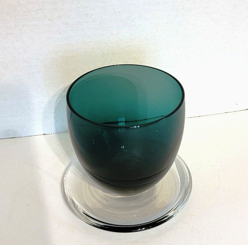 Pretty Forest Green & Clear Glass Condiment Dish - Etsy