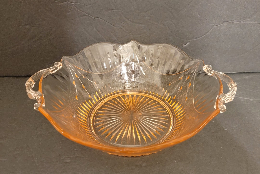 Pink Lancaster Glass "dart" 2-handled Serving Bowl / Depression Era - Etsy