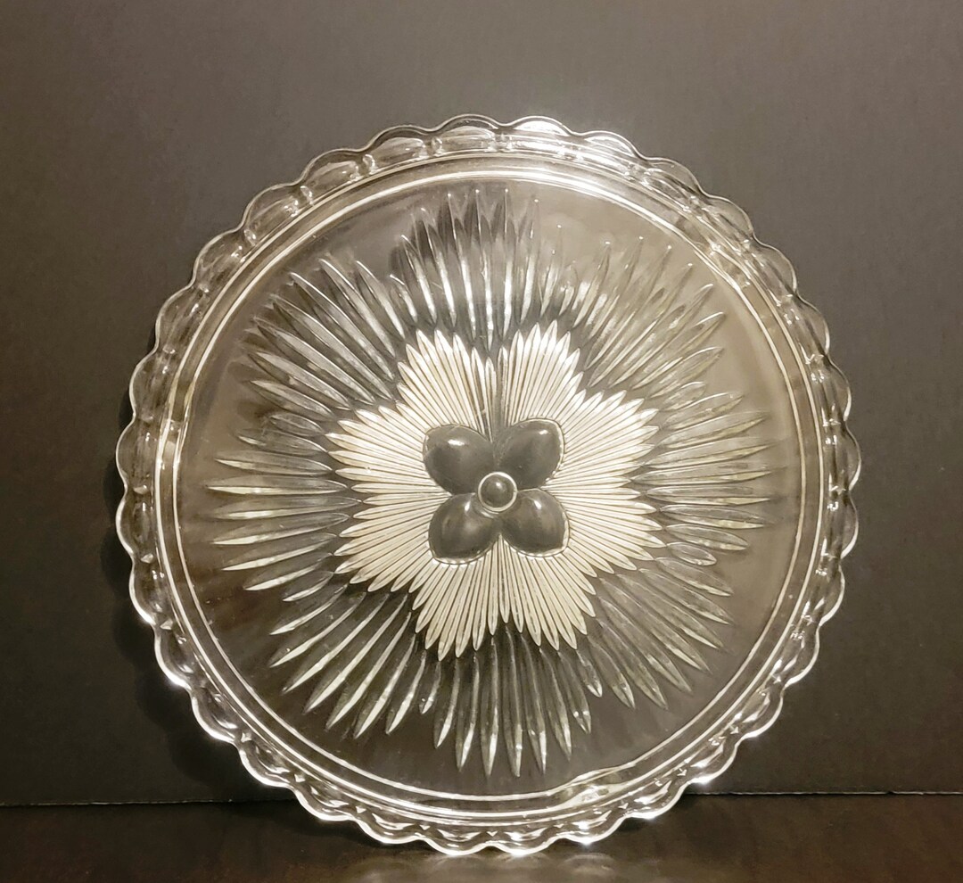 11-3/8" Princess House Crystal "heritage" Cake Plate - Etsy