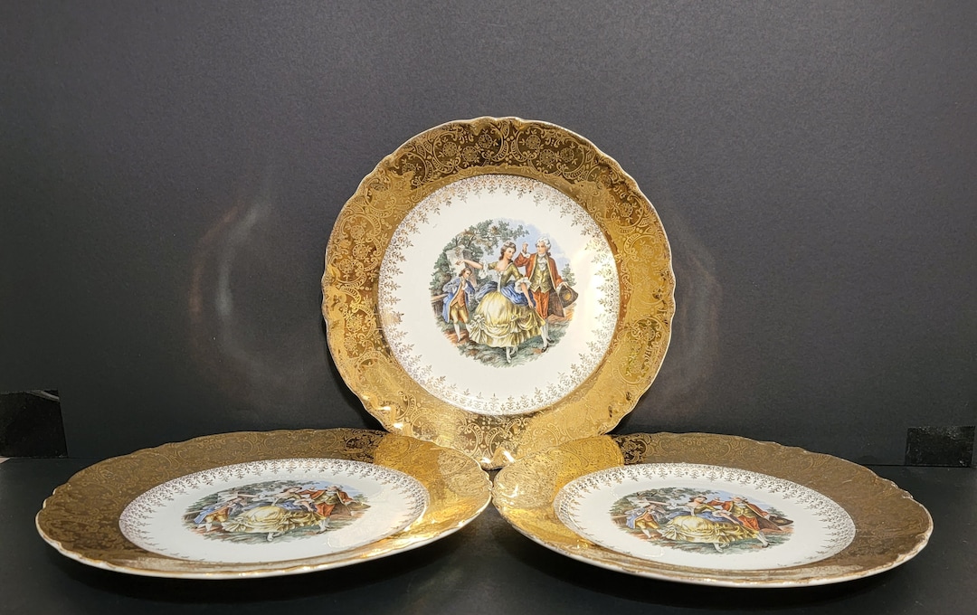 Three (3) - 9-3/4" W S George / H K China / "courting Couple" Radisson ...