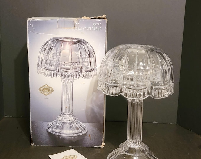12" Godinger / Shannon Crystal / "retro" Candle Lamp - Etsy