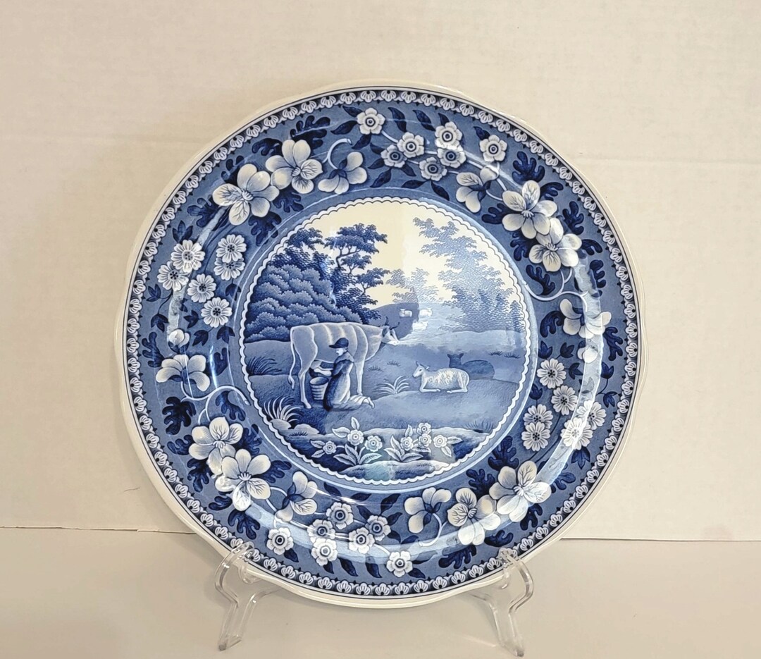 10-1/2" Spode Blue Room Collection "milkmaid" Plate - Etsy